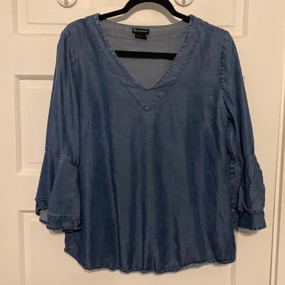 new directions | Tops | New Directions Sz Medium Blue 34 Length Blouse ...